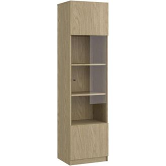 Diagone Vitrine 1 porte 45x38x172 cm d&eacute;cor ch&ecirc;ne
