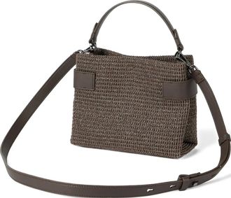 Brunello Cucinelli small Essence net-embroidered tote bag - Braun