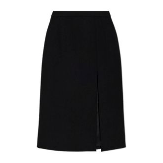 Dolce & Gabbana Jupe en laine avec fente - Femme - Jupes - Noir - Taille: 38 FR