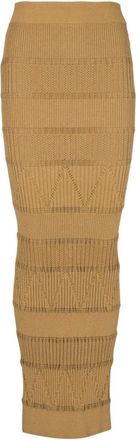 Balmain Femme, Jupes, Brun, Taille: 52 FR Longue jupe en maille jacquard