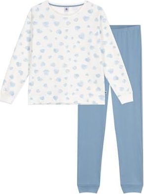 Petit Bateau Pyjama Femme en Coton bi-mati&egrave;re imprim&eacute; coeurs