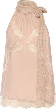 Pinko Pinko, Femme, Tops, Beige, Taille: 40 FR Top dos nu avec dentelle