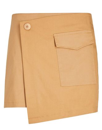 8 by YOOX COTTON WRAP MINI SKIRT
