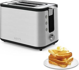 Krups Krups KH442D Control Line Premium Toaster, Edelstahl, 2 kurze Schlitze f&uuml;r 2 Scheiben, Br&ouml;tchenaufsatz, 6 Br&auml;unungsgrade, 850 W, 23.6 x 32.4 x 20.2 cm