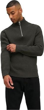 Jack & Jones Rddwalt Knit Half Zip Sn Pull en Tricot, Kaki, L Homme