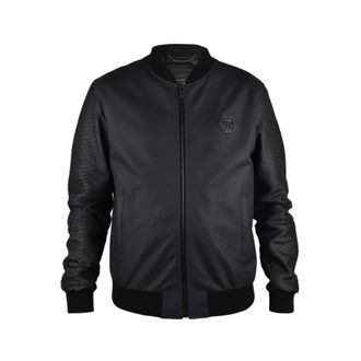 Philipp Plein Python-Effekt Leder Bomberjacke - - Jackets - Herren - Schwarzk - L