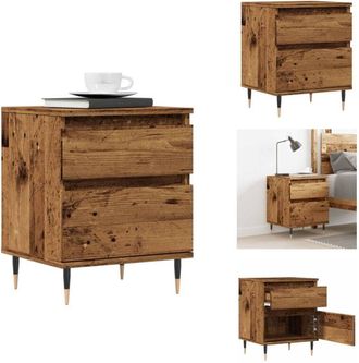 vidaXL Nachttisch Altholz-Optik 40x35x50 cm Holzwerkstoff - Nachttisch - Nachttische - Nachttischschrank - Nachtschrank