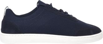 Baldinini Homme, Chaussures, Bleu, Taille: 43 1/2 EU Perforated Suede and Fabric Baskets