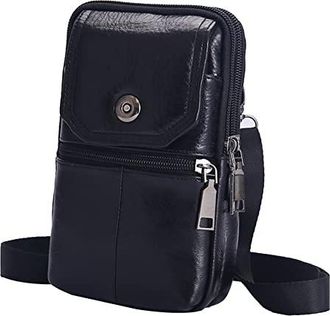 Generic Sacs en cuir de vache pour hommes Bouton magn&eacute;tique 7,5 pouces Sacs &agrave; bandouli&egrave;re pour t&eacute;l&eacute;phone Sac &agrave; main &eacute;tanche Poches pour cartes int&eacute;gr&eacute;es pour 