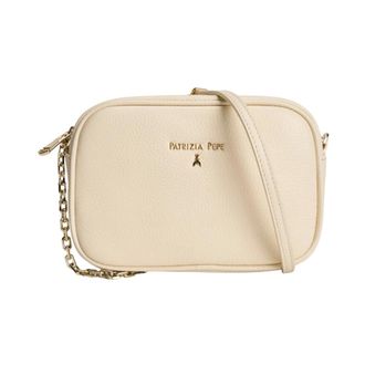 Patrizia Pepe Femme, Sacs, Beige, Taille: ONE Size Sac bandouli&egrave;re &agrave; plaque logo