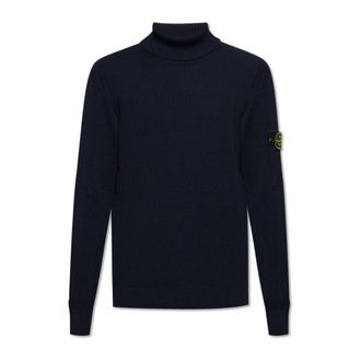 Stone Island Homme, Pulls, Bleu, Taille: M Pull &agrave; col roul&eacute; avec logo