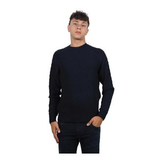 AT.P. CO Blauer Diagonaler Strickpullover - - Knitwear - Herren - Blau - L
