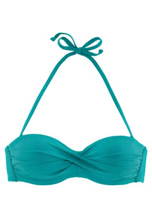 s.Oliver Damen Bügel Bikinioberteil - Bandeau - Top JPF - 27 184192, Einfarbig, Gr. 36 (Herstellergröße: 36C), Türkis (Türkis 30)