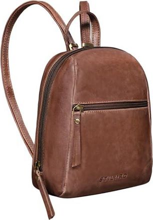 STILORD Lia Mini Sac à Dos Cuir Femme Daypack Vintage Petit Sac a Main Femmes Porte à lÉpaule Shopping Backpack XS Retro Cuir Véritable, Couleur:messina - mar