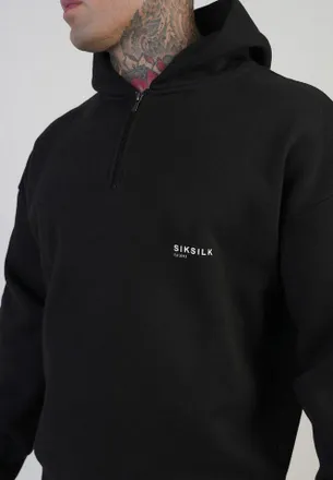 Siksilk Hoodie SikSilk Herren Grafik-Hoodie mit halbem Rei&szlig;verschluss