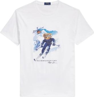 Polo Ralph Lauren Homme, Tops, Blanc, Taille: L Custom Slim Fit Polo Bear T-Shirt