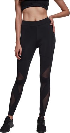 Urban Classics Damen Skinny Leggings Ladies Triangel Tech Mesh TB1938, Gr. 48 (Herstellergröße: 4XL), Schwarz (Blk/Blk 00017)