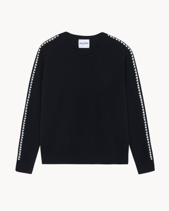 Kujten Pull col rond piqure contrast&eacute;e - Pull Amelina