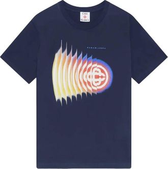 Casablanca Homme, Tops, Bleu, Taille: S Shockwave Short Sleeve T-Shirt