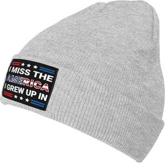 Generic LAm&eacute;rique dans Laquelle JAi Grandi Me Manque (Humour) Unisex Skull Cap Doux Bonnet De Trawler L&eacute;ger Bonnets Tricot&eacute; pour Toutes Les Saisons Cyclisme C