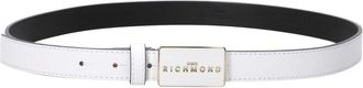 John Richmond Ceinture en cuir &agrave; boucle rectangulaire - Femme - Accessoires - Blanc - Taille: 95 CM