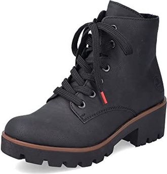 Rieker Femme Bottines 79240, Dame Bottines à Lacets,Botte à Lacets,Chaussure de Transition,Botte,Demi-Botte,Noir (Schwarz / 00),40 EU / 6.5 UK
