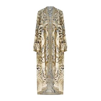 Camilla Femme, Vestes, Multicolore, Taille: 42/44 FR Longue Veste D&eacute;contract&eacute;e &agrave; Poches