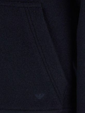 Emporio Armani Wool Blend Hooded Hoodie - Navy