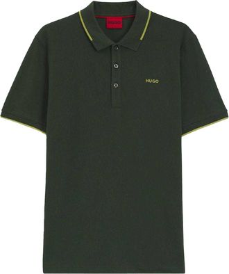 HUGO BOSS Hugo - Poloshirt f&uuml;r Herren, Baumwolle Piqu&eacute;, kurz&auml;rmlig (Gr&uuml;n)