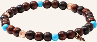 Tamara Comolli Tamara Comolli Armband Bracelet India Snakewood With Turquoise Beads, One Row, Medium Snakewood T&uuml;rkis 18k Ros&eacute;gold rosegold