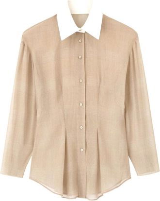 Ermanno Scervino Femme, Blouses et Chemises, Beige, Taille: 42 FR Chemises