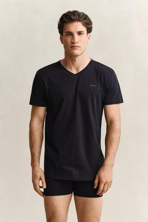 GANT Herren 2er-Pack V-Neck T-Shirts (XXXL) Schwarz