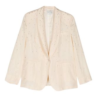 Forte_Forte Habotai-Seiden- und Kristalljacke - - Jackets - Damen - Beige - S
