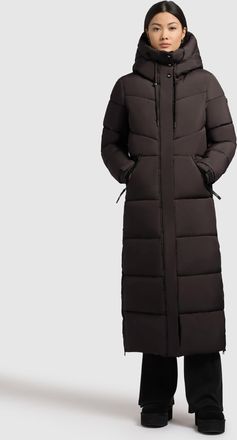 Khujo Steppmantel KHUJO SHIMANTA5, Damen, Gr. XS, moody plum, 100% Polyester, unifarben, eingesetzt elastischer Bund mit Klettverschluss, M&auml;ntel Steppmantel