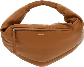 Federico Cina Womens Tortellini Midi Bag Brown Leather Handbags Hand