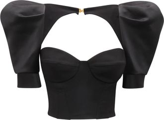 Elisabetta Franchi Femme, Blouses et Chemises, Noir, Taille: 38 FR P4015 Top Bustier
