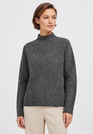 Eight2Nine Strickpullover Moderner Stil Stehkragen Langarm f&uuml;r Damen (1-tlg) Hochgeschlossener Kragen, Feinstrick, Rippstruktur, Bequem