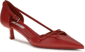 Prada Womens Goatskin Kitten Pump Red
