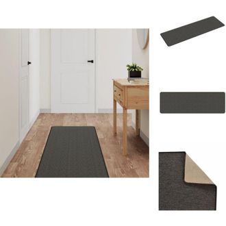 vidaXL Teppichl&auml;ufer Sisal-Optik Anthrazit 50x150 cm - Teppichl&auml;ufer - Sisal Look - Anthrazit - Wohnraumteppich - Flurreinrichtung