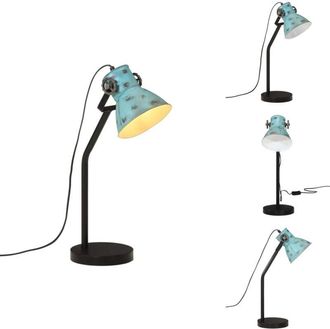 vidaXL Schreibtischlampe 25 w Blau 17x17x60 cm E27 - Industrielampen - Schreibtischlampe - Stehlampe - Metalllampe - Blaue Lampe