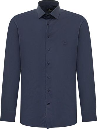 Etro Homme, Chemises, Bleu, Taille: XL Stretch Cotton Shirt