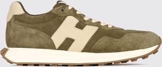 Hogan Baskets H641 en cuir de veau lisse et su&eacute;d&eacute; avec logo H
