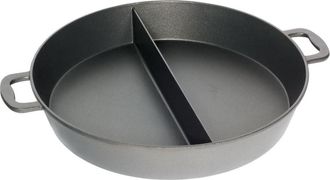 AMT Gastroguss Großraumpfanne/Grillpfanne für Garten und Profibereich, Ø 80 cm, mit Mittelsteg, nicht induktionsgeeignet, Lotan Antihaft-Veredelung, Gusspfanne (Alug