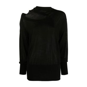 Stella McCartney Schwarzes Strickoberteil mit Cut-Outs - - Knitwear - Damen - Schwarzk - XS