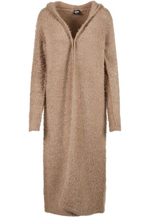 Urban Classics Damen Ladies Hooded Feather Cardigan Kapuzenpullover, softtaupe, XL