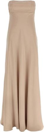 Giovanni Bedin Femme, Robes, Beige, Taille: 34 FR Robe de soir&eacute;e en mousseline &agrave; &eacute;paules d&eacute;nud&eacute;es