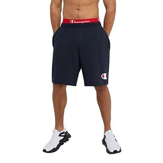 Champion Lightweight Lounge, Casual Jersey Knit Mens, Weekend Shorts (Reg. Or Big & Tall), Logo C Bleu Marine, 4XL Grande Taille Homme