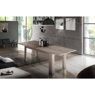 Dmora Ausziehbarer Esstisch, Made in Italy, Moderner Tisch mit Ausz&uuml;gen, Ausziehbare Konsole, 160 / 210x90h75 cm, Perlmuttfarbe - Dmora