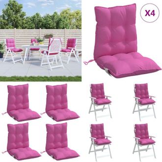 vidaXL Vidaxl - Niedriglehner-Auflagen 4 Stk. Rosa Oxford-Gewebe - Niedriglehner Auflagen - Gartenstuhlkissen - Sitzkissen - Gartenm&ouml;bel Zubeh&ouml;r - Oxford