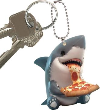 Generic Hai-Auto-Ornamente - Flacher Acryl-Anh&auml;nger, kreatives Pizza-Essen-Meeres- | Lustiges Meerestier-Zubeh&ouml;r f&uuml;r Armaturenbrett, Spiegel, Baum, Schl&uuml;ssela